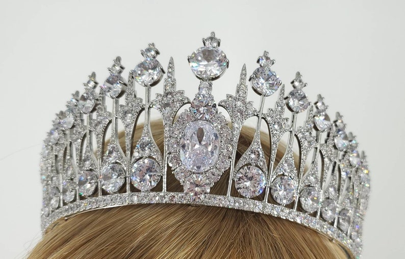 Swarovski Crystal Bridal Tiara, Large Royal Tiara, Dutch Sapphire and ...