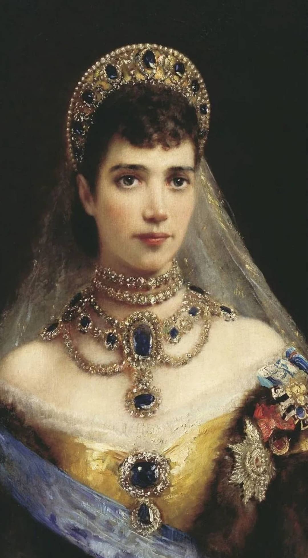 Romanov Sapphire Wave Tiara, Royal Art Nouveau Blue Sapphire Tiara ...