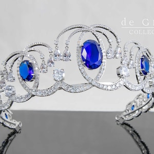 Romanov Sapphire Wave Tiara, Royal Art Nouveau Blue Sapphire Tiara ...