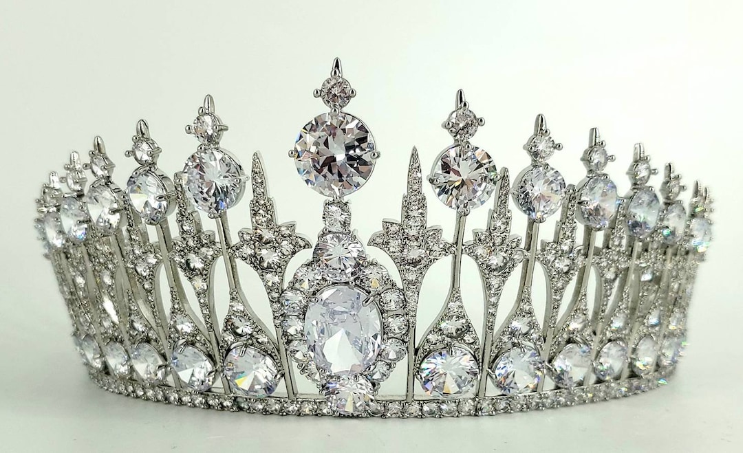 Swarovski Crystal Bridal Tiara, Large Royal Tiara, Dutch Sapphire and ...