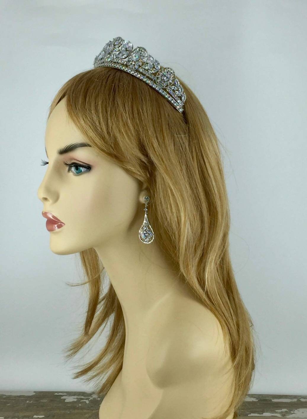 Bridal Tiara Art Deco Tiara Swarovski Crystal Bridal Wedding | Etsy