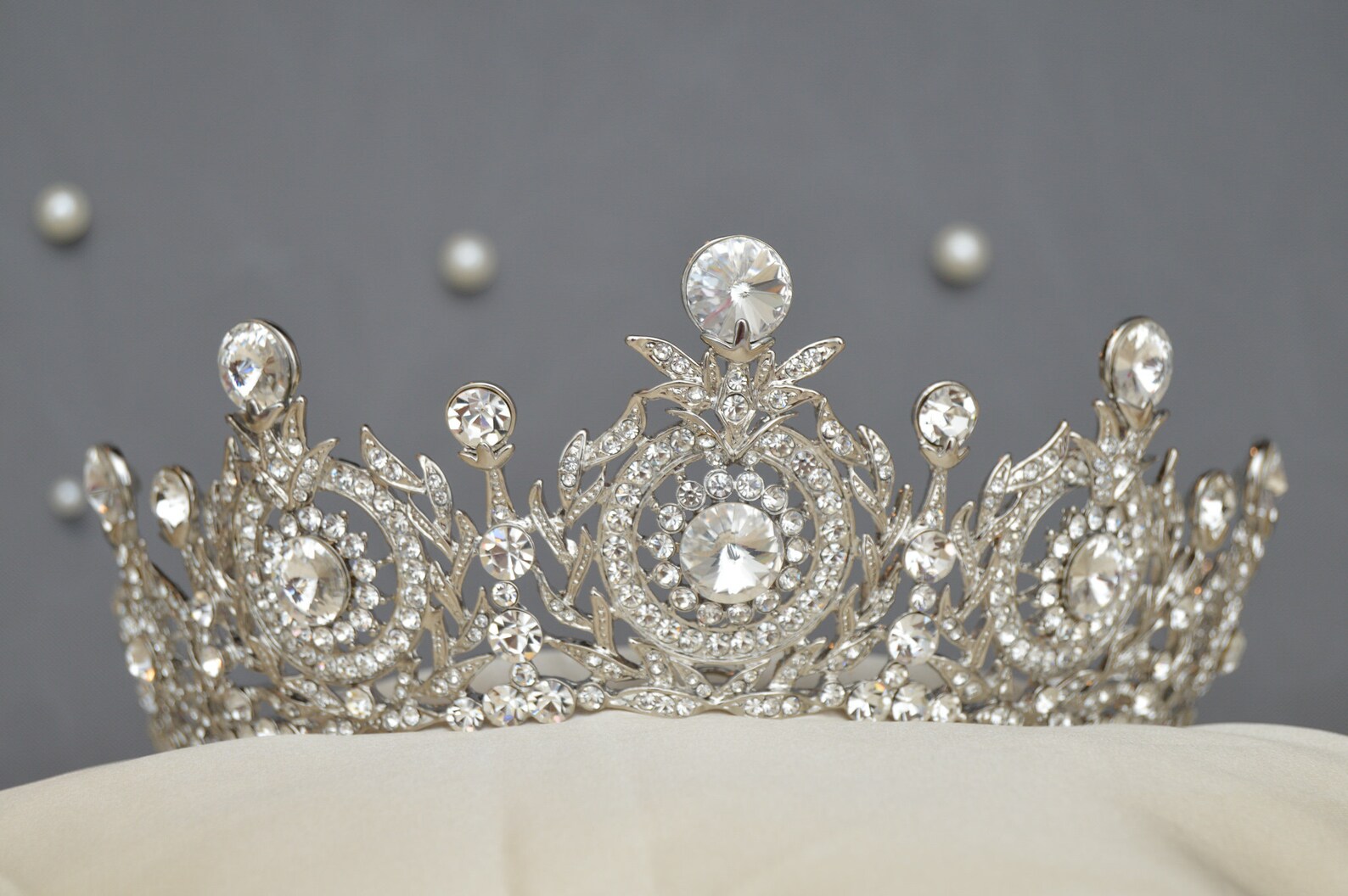 Silver Bridal Crown, Swarovski Crystal Medieval Tiara - Etsy