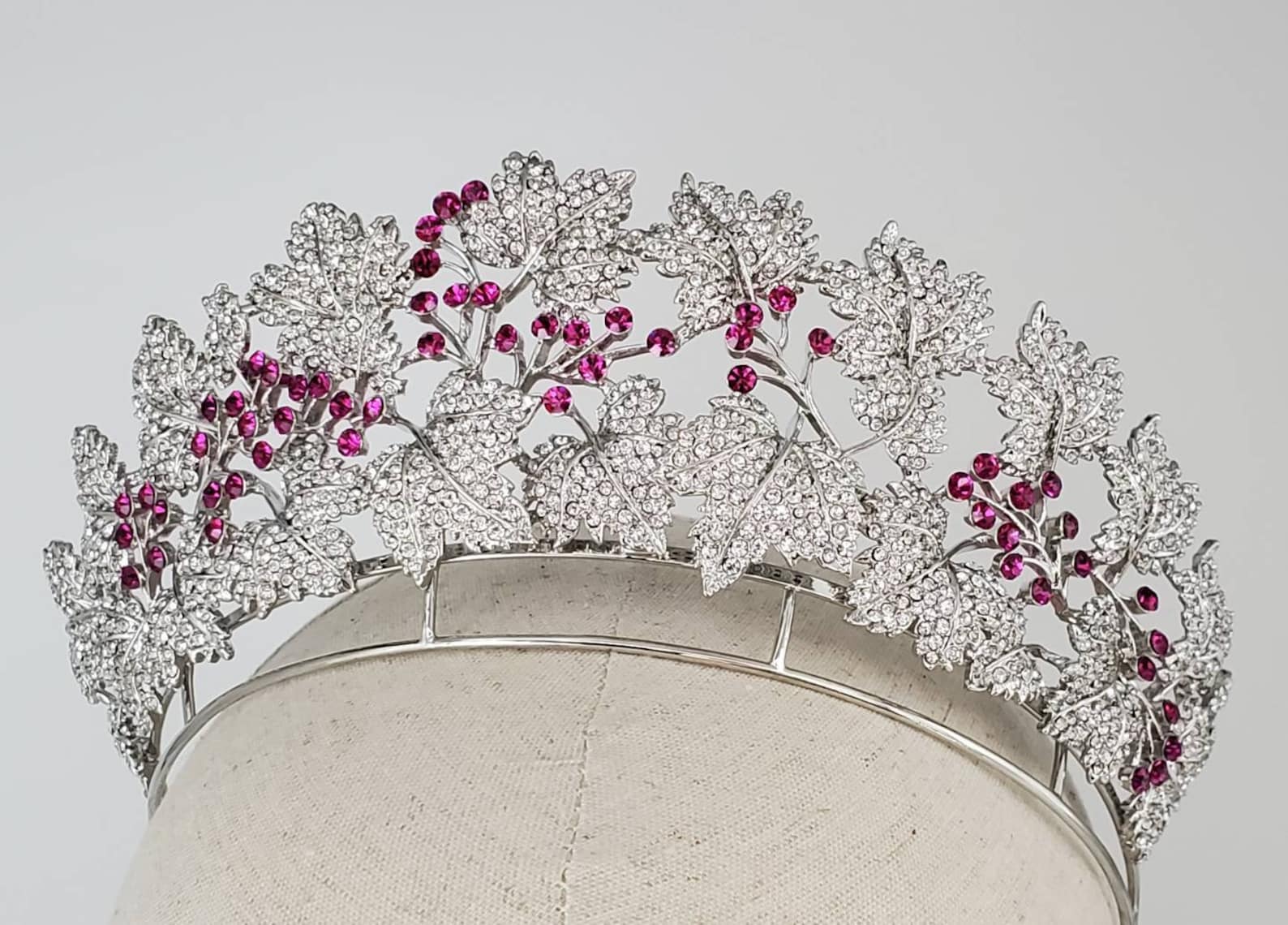 Floral Danish Ruby Parure Bridal Royal Tiara Replica Silver - Etsy