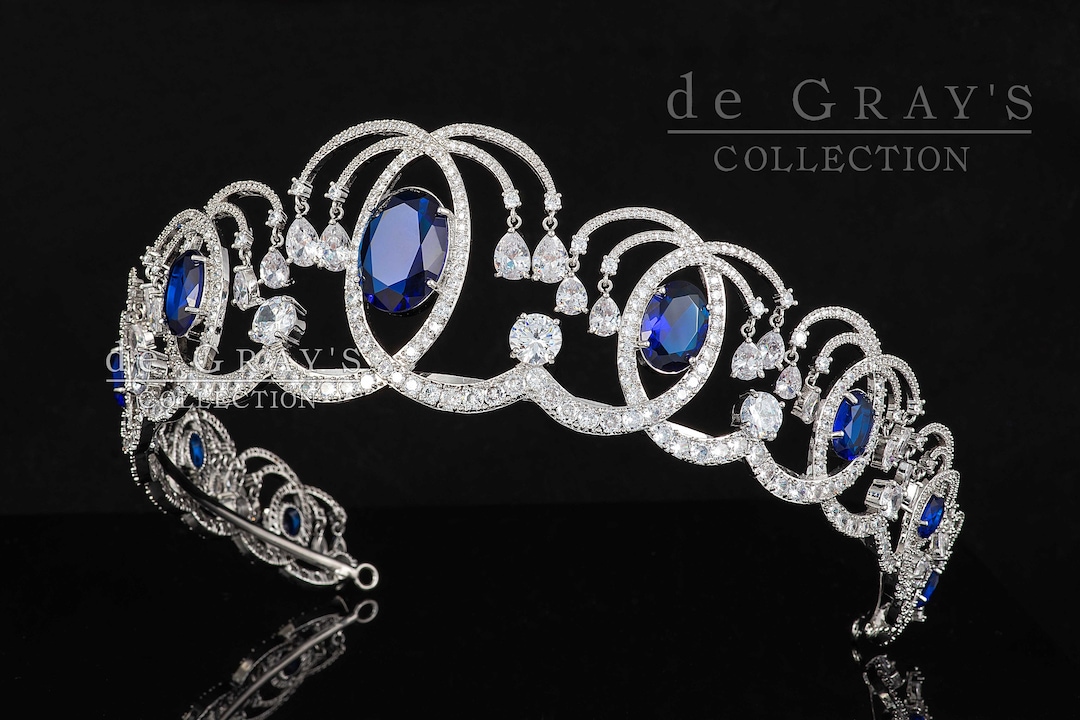 Romanov Sapphire Wave Tiara, Royal Art Nouveau Blue Sapphire Diadem ...