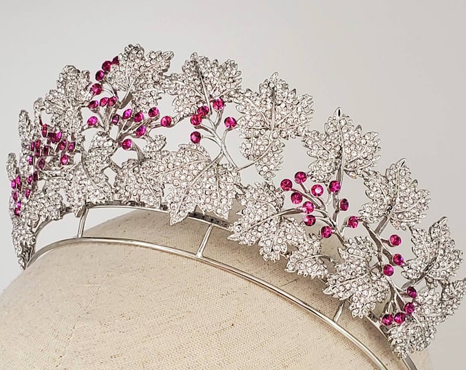 Tiara Floral Danish Royal Ruby Parure Tiara Replica berries - Etsy
