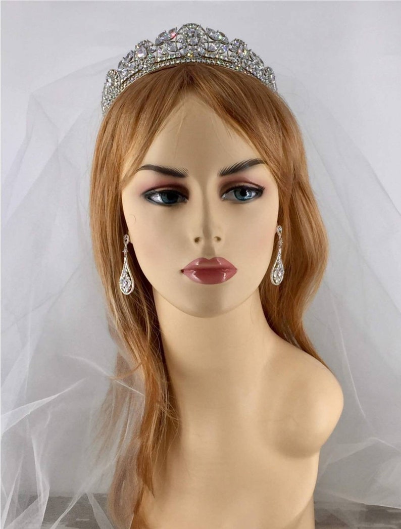 Bridal Tiara Art Deco Tiara Swarovski Crystal Bridal Wedding - Etsy