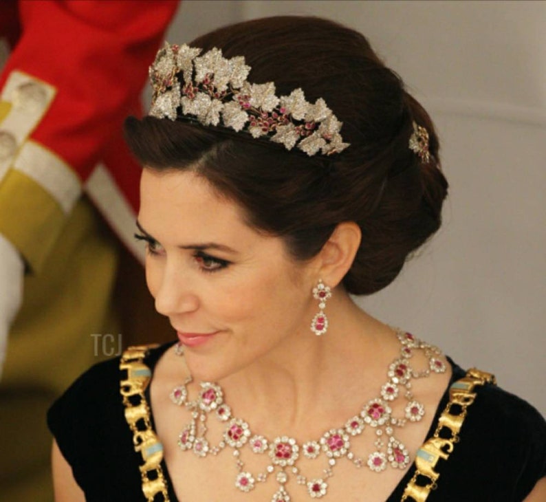 Tiara Floral Danish Royal Ruby Parure Tiara Replica berries - Etsy
