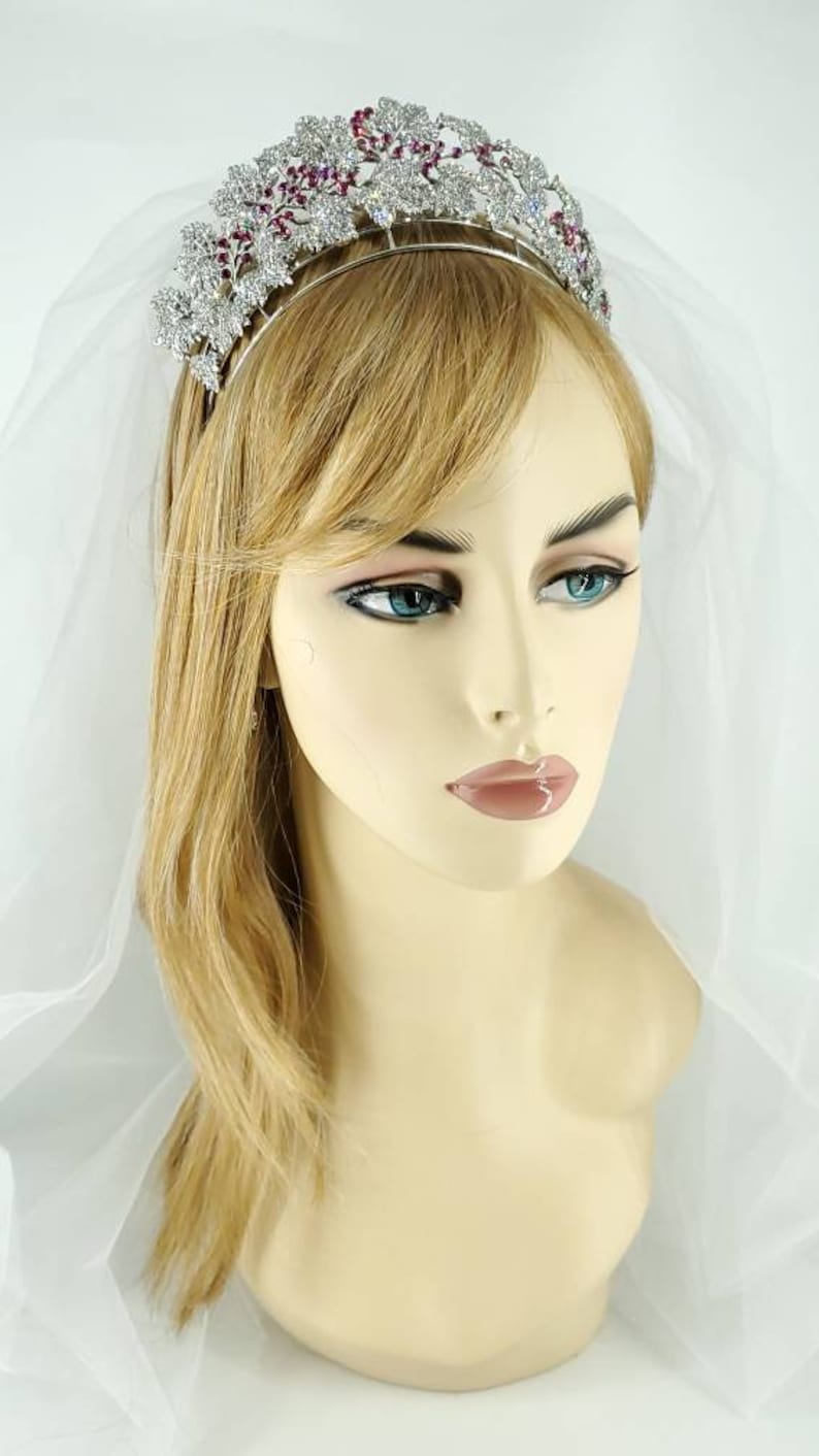 Tiara Floral Danish Royal Ruby Parure Tiara Replica berries - Etsy