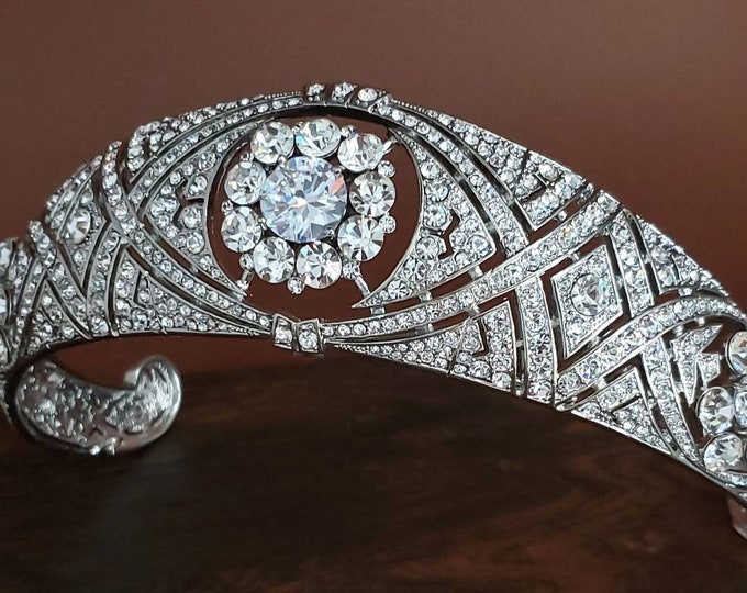 Bridal Tiara Set, Royal Wedding Crown & Earrings, Swarovski Crystal ...