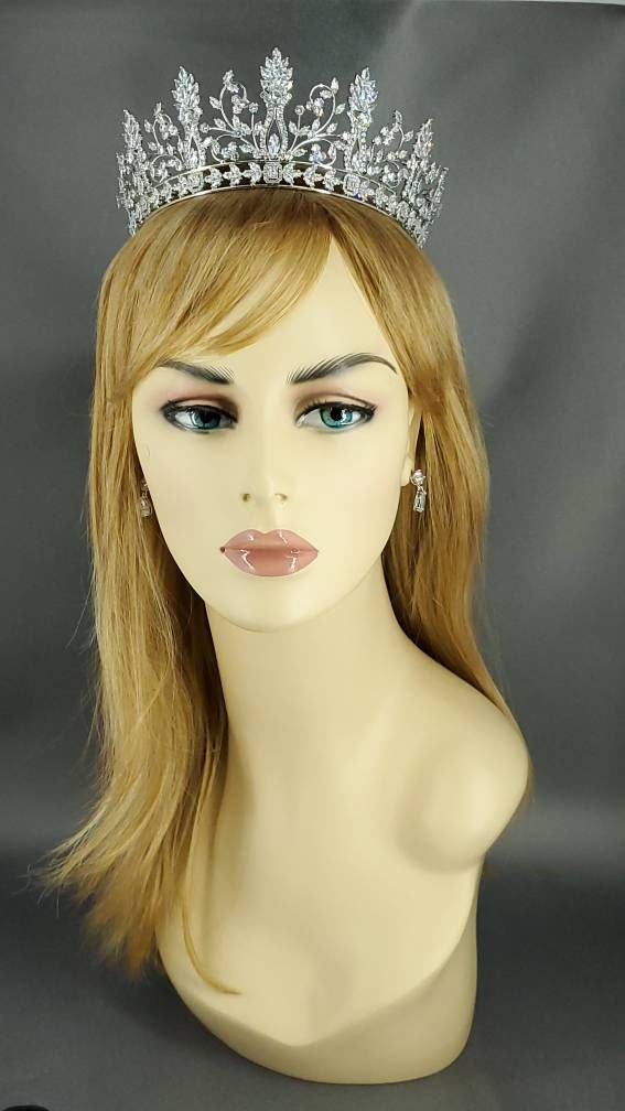 Luxurious Adelaide Full Tiara modern Fairytale Bridal Tiara / | Etsy