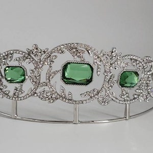 The Habsburg Peridot Tiara Royal Replica Silver Bridal Tiara / Crystal ...