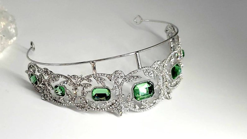 The Habsburg Peridot Tiara Royal Replica Silver Bridal Tiara - Etsy