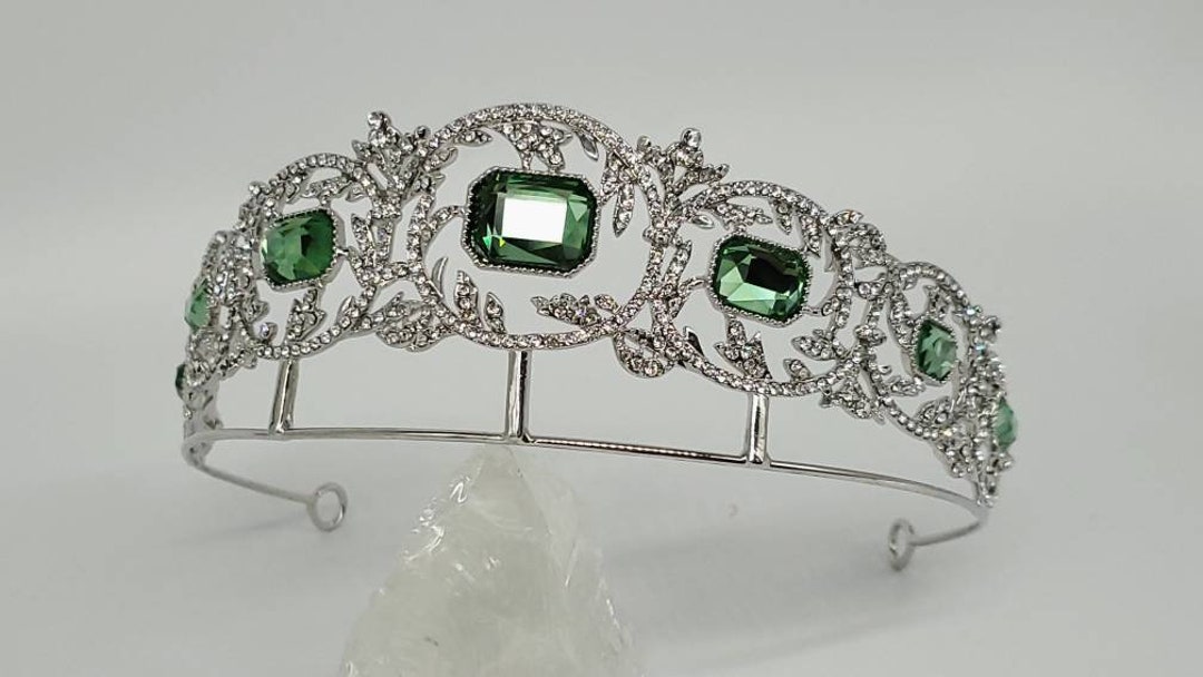The Habsburg Peridot Tiara Royal Replica Silver Bridal Tiara / Crystal ...