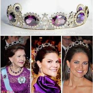 Royal Swedish Amethyst Parure Tiara and Earrings, Royal Tiara Replica ...