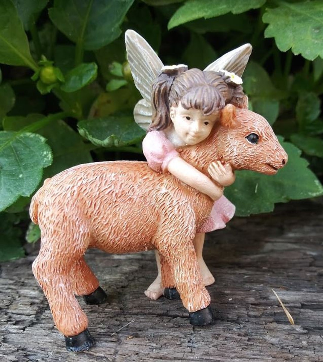 Winged Fairy Darci Rae With Friendly Lamb - Fairy Garden - Miniatures ...