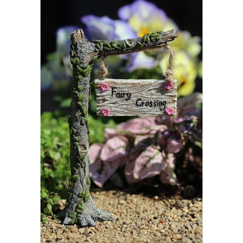 Fairy Crossing Sign 2 Piece Sign and Post Fairy Garden - Etsy