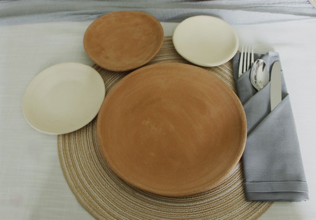 Natural Stoneware 4 Piece Dinner Set - Etsy