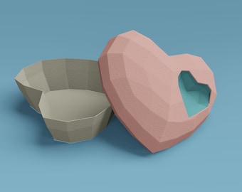 3D Papercraft Low Poly Heart DIY Big Paper Heart Sculpture | Etsy