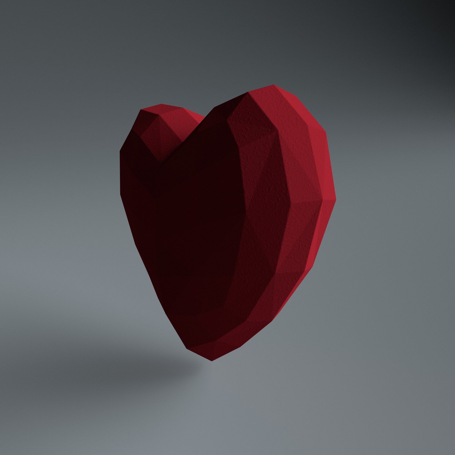 3D Papercraft Low Poly Heart DIY big paper Heart sculpture | Etsy