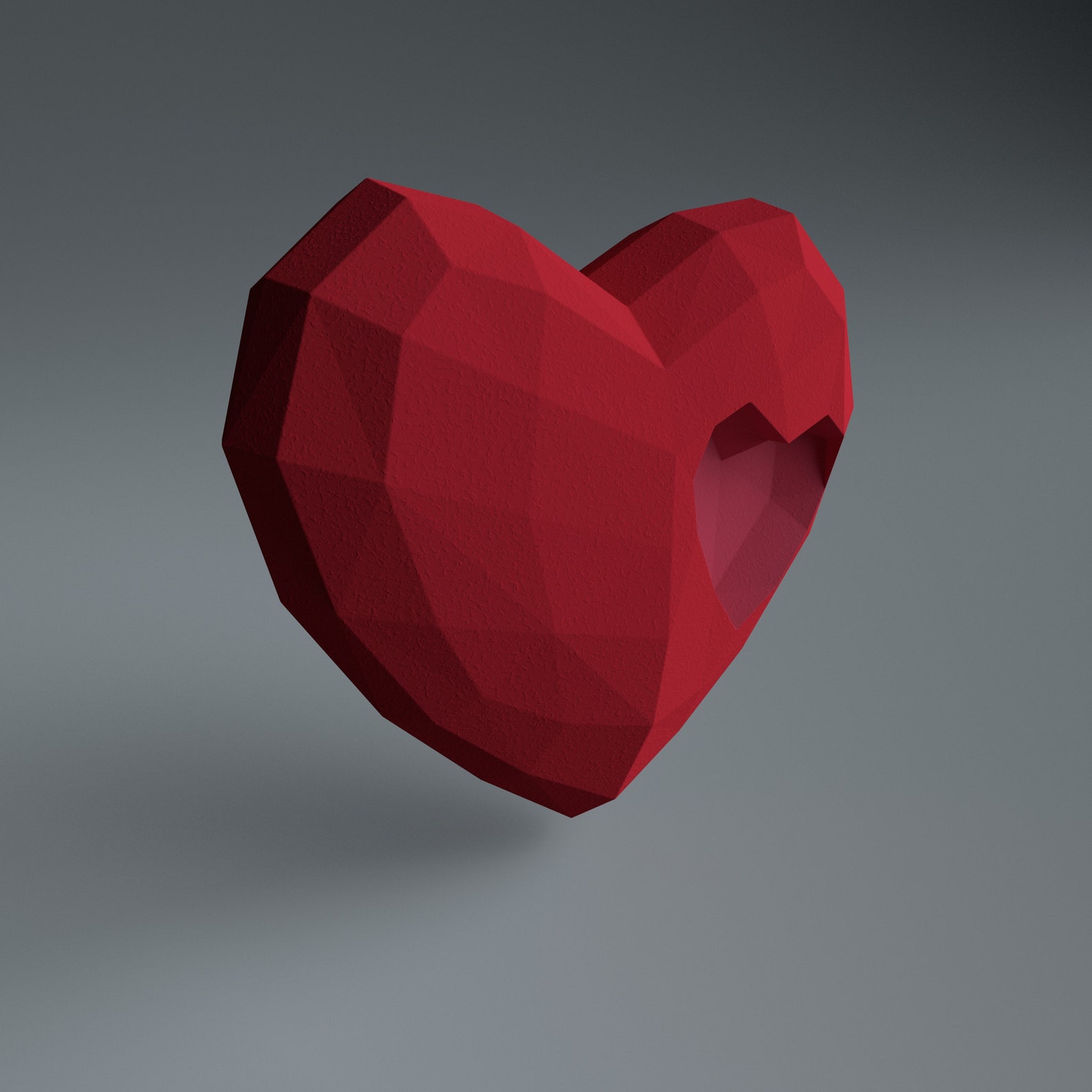 3D Papercraft Low Poly Heart DIY Big Paper Heart Sculpture - Etsy