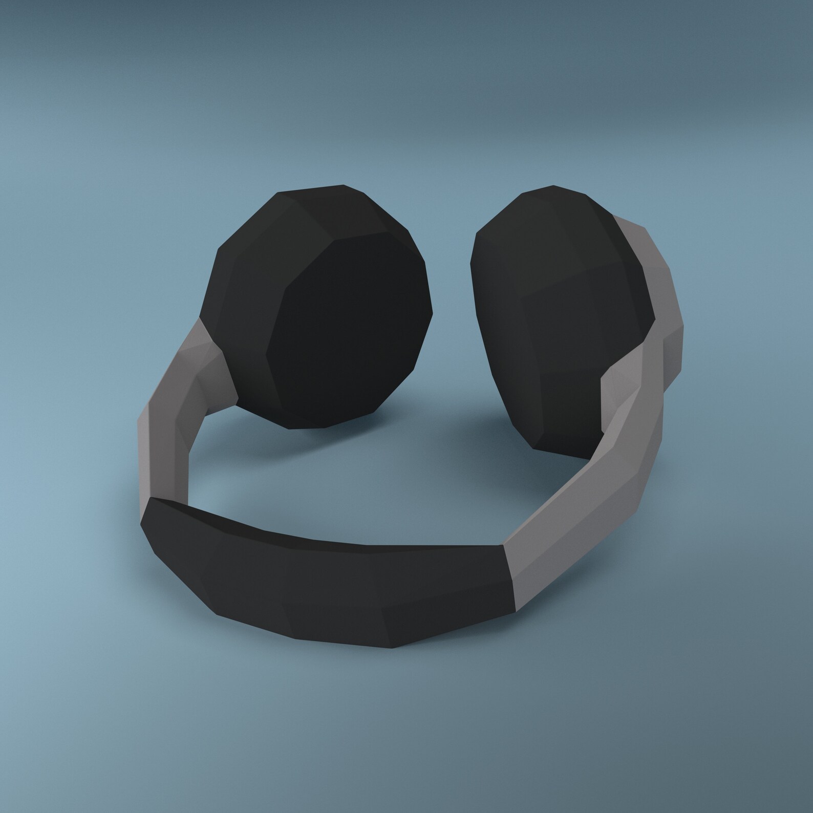 Low Poly Headphones DIY Real Size Paper Sculpture Pdf | Etsy