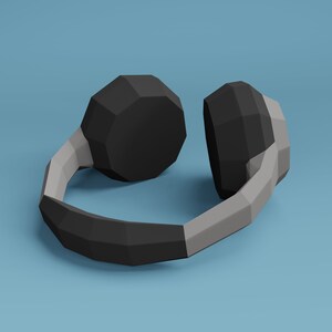 Low Poly Headphones, DIY Real Size Paper Sculpture, Pdf Download, 3d ...