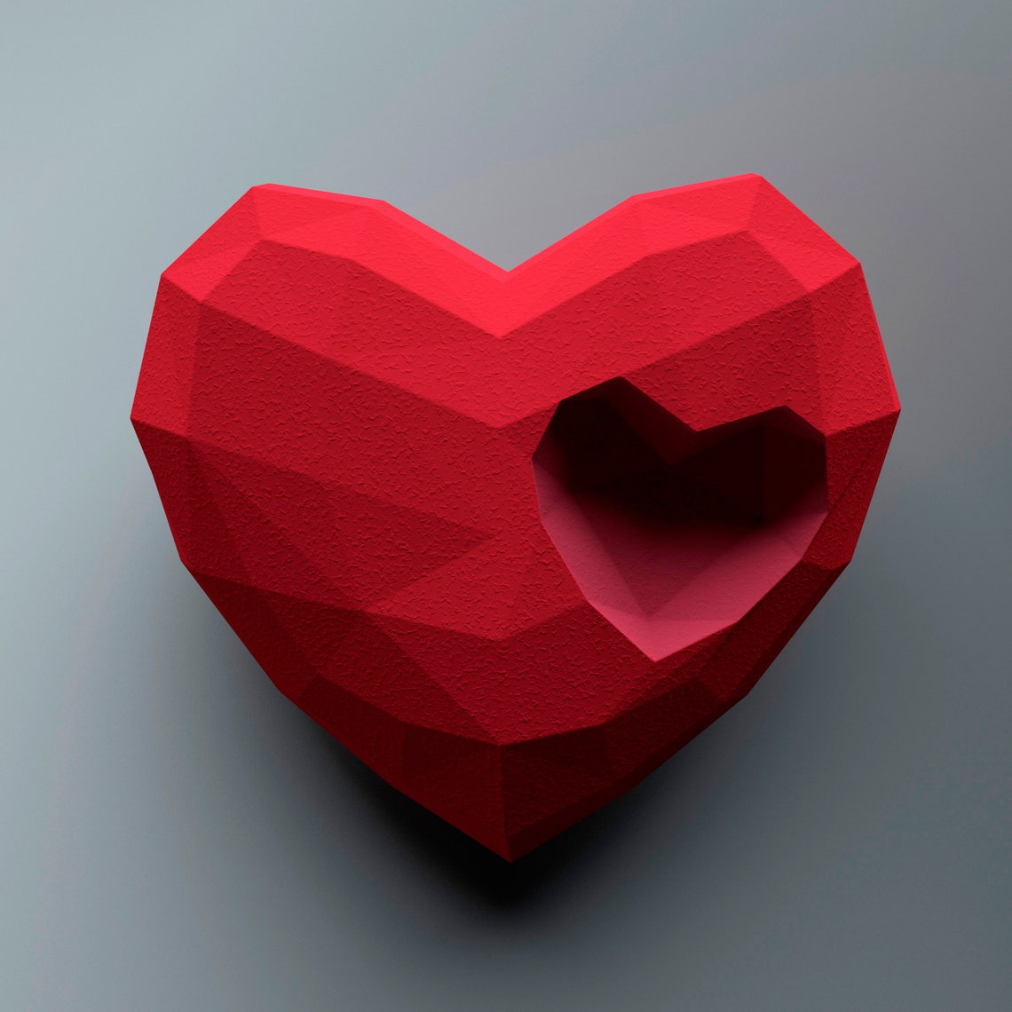 3D Papercraft Low Poly Heart DIY Big Paper Heart Sculpture - Etsy