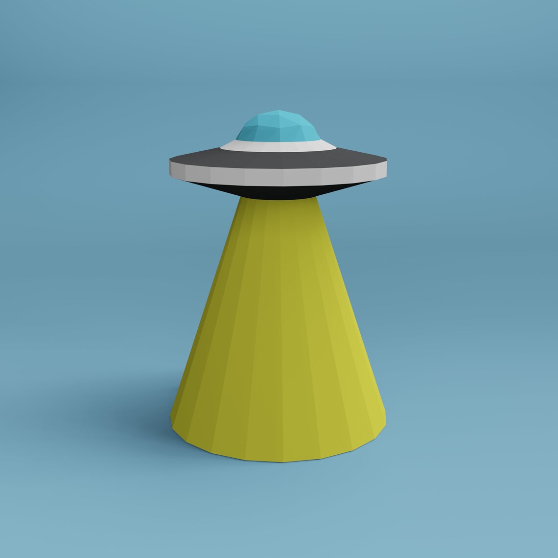 UFO DIY papercraft 3d sculpture. Download PDF templates. - Etsy España