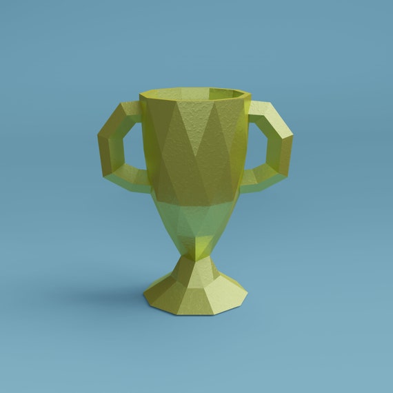 3D Papercraft Low Poly Trophy Cup DIY Big Paper Trophy | Etsy