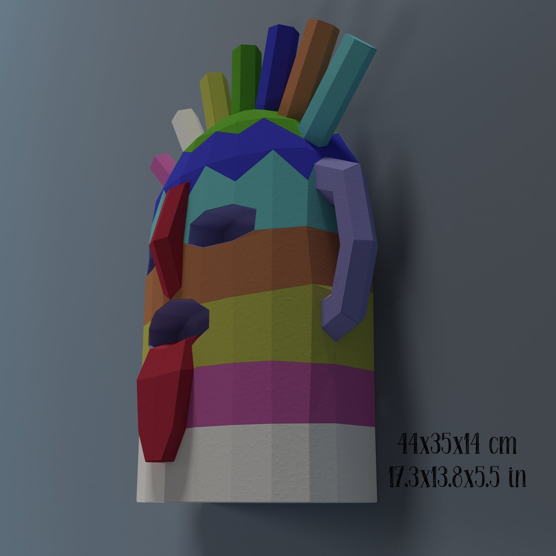 Low Poly Aya Huma Wall-mount Mask DIY Big Paper Sculpture - Etsy