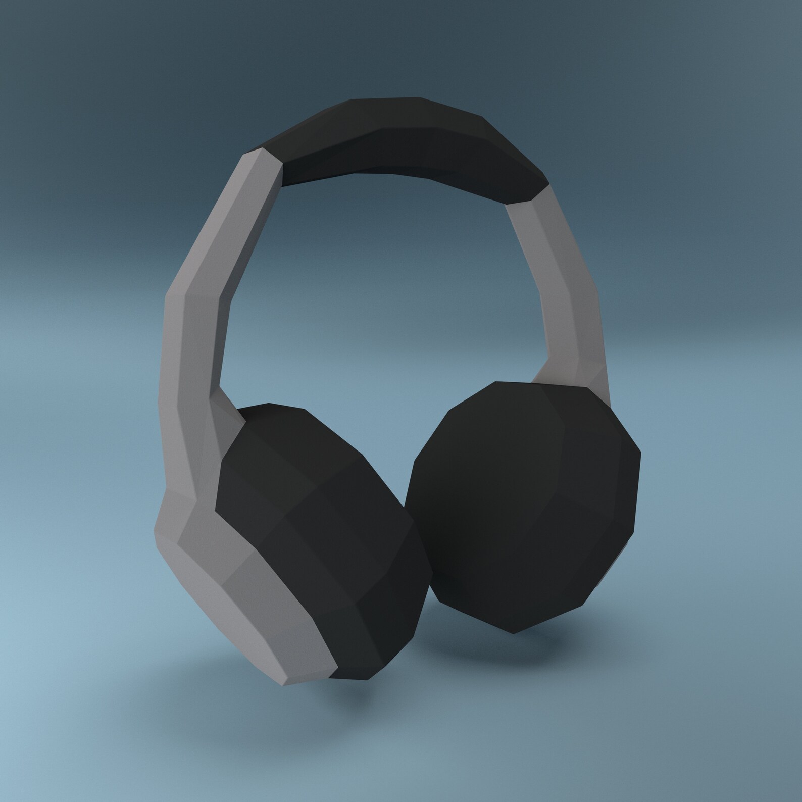 Low Poly Headphones DIY Real Size Paper Sculpture Pdf - Etsy