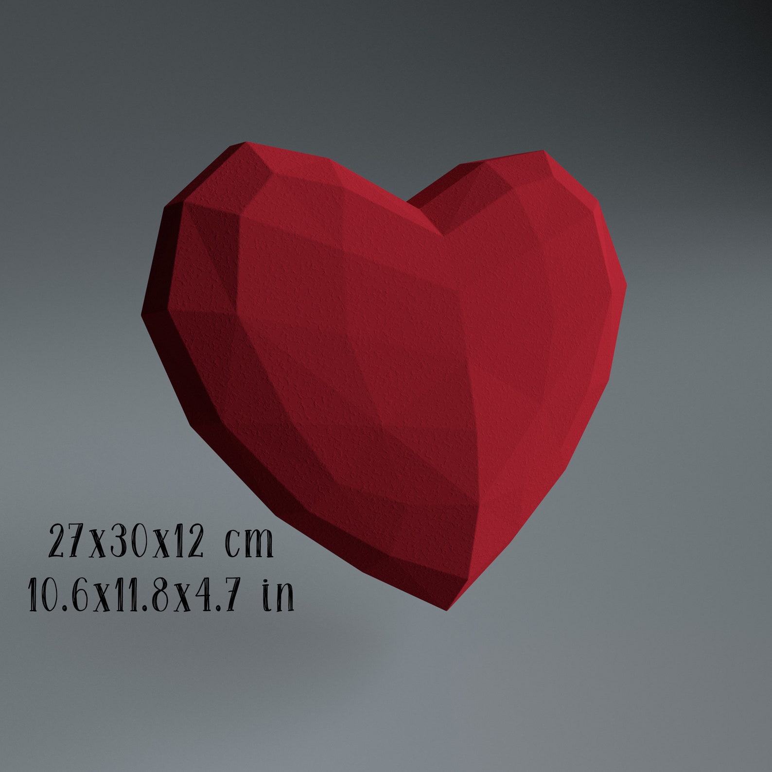 3D Papercraft Low Poly Heart DIY Big Paper Heart Sculpture - Etsy