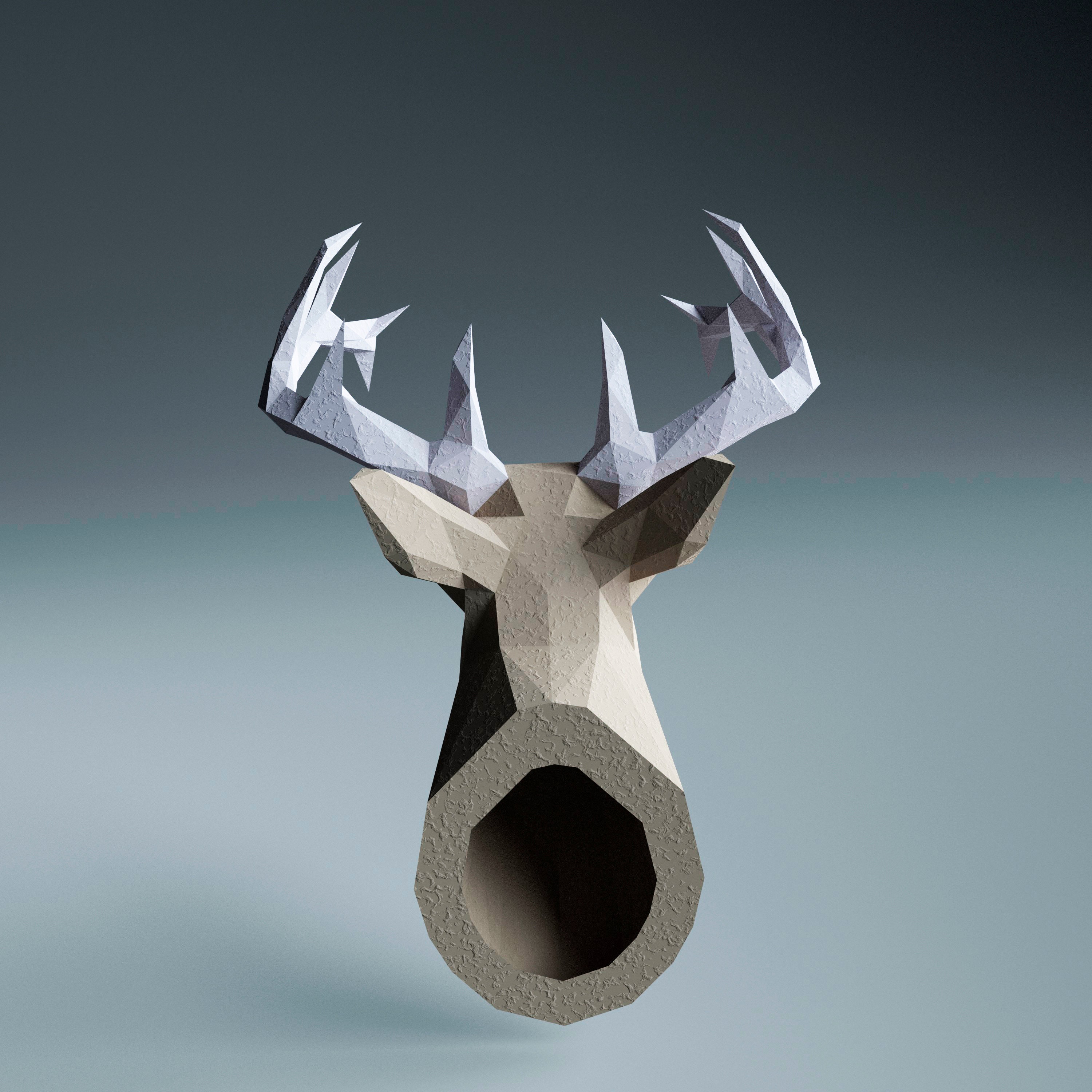 Low Poly Deer Head DIY Big Paper Sculpture Pdf Download 3d - Etsy