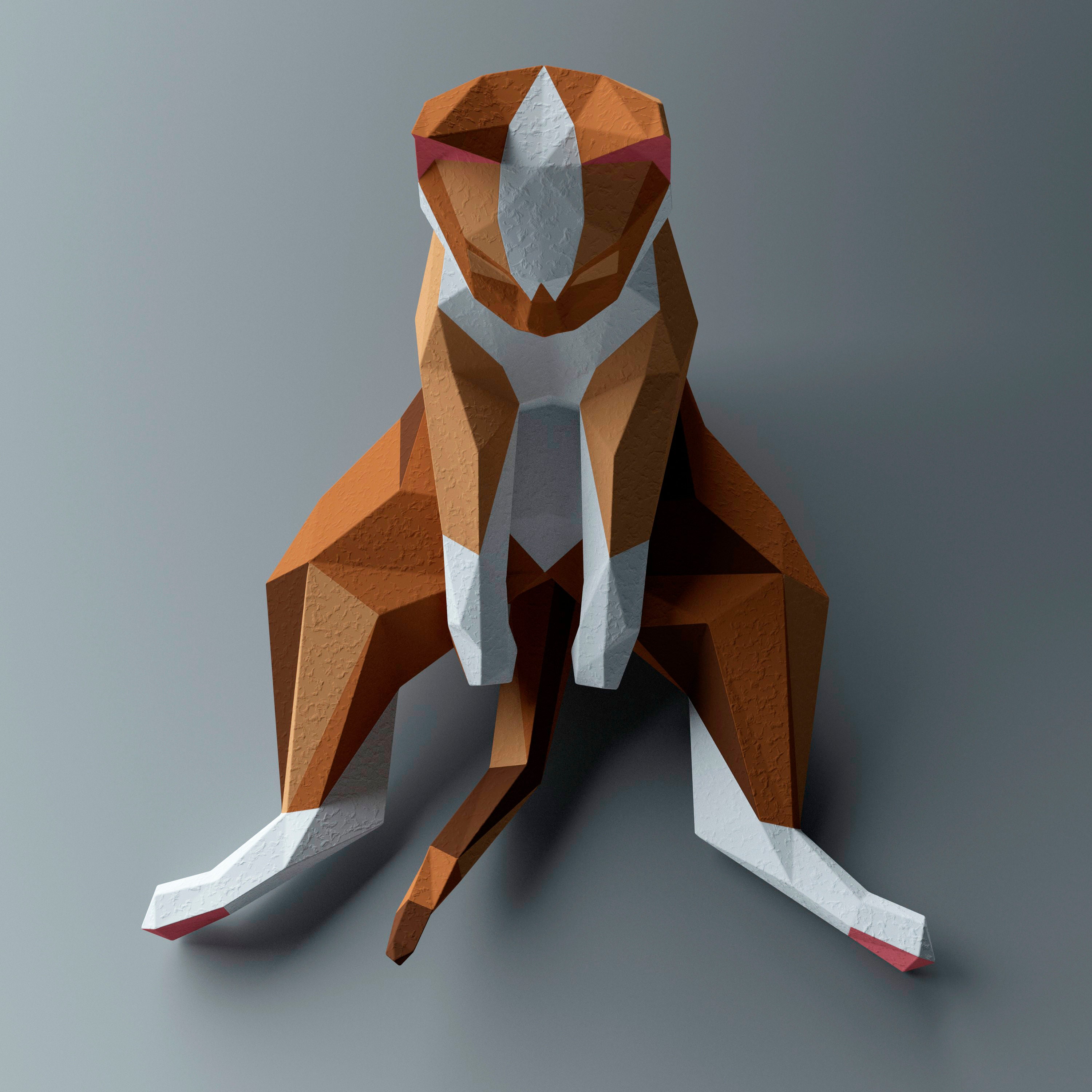 Low Poly Sitting Cat DIY Real Size 3d Paper Sculpture Pdf - Etsy