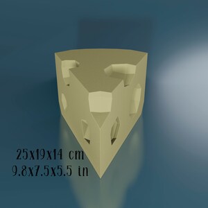DIY 3D Low Poly Papercraft Cheese. Cute Paper Sculpture for - Etsy
