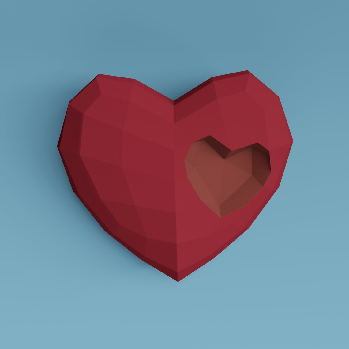3D Papercraft Low Poly Heart DIY Big Paper Heart Sculpture - Etsy