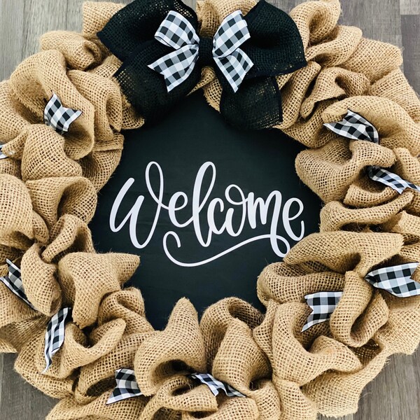 Burlap Welcome Sign - Etsy