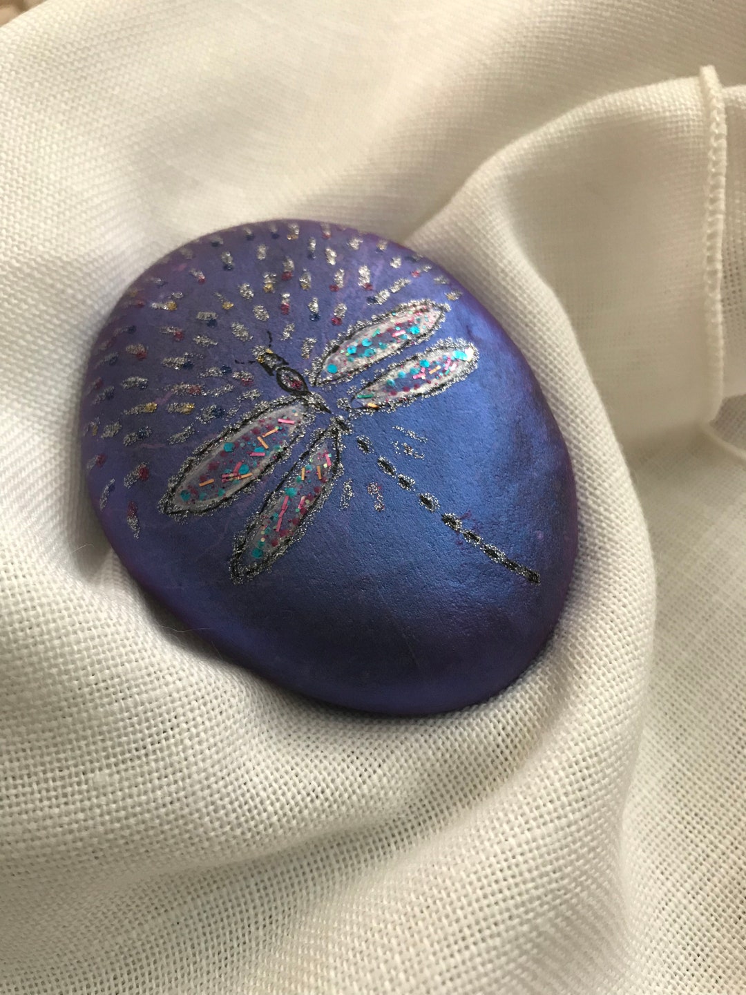 Dragonfly Painted Smooth Stone - Etsy