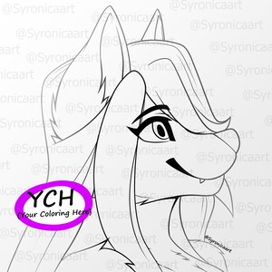 Fem Coloring Page Fursona Pfp Icon Base Furry Digital Download DIY YCH ...