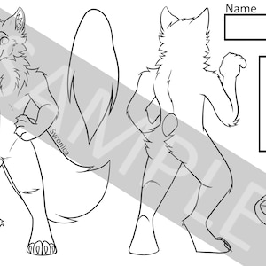 Canine Fursona Reference Sheet Template Digital Download Adopt .rar and .psd - Etsy