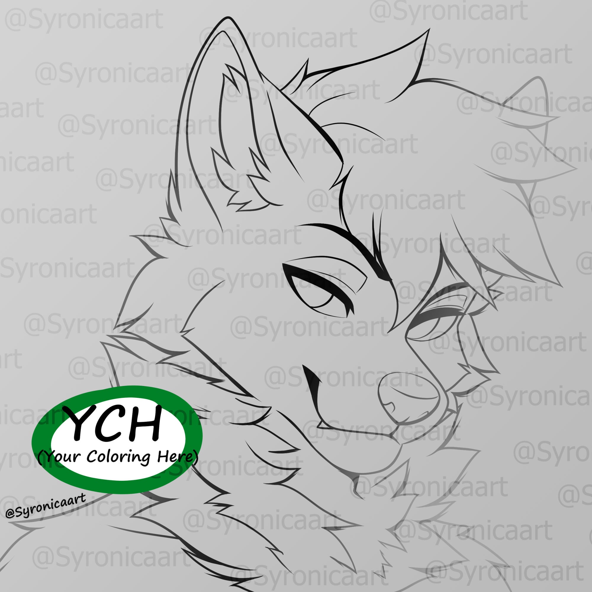 Fursona Coloring Page: Smirk PFP Icon Base (PSD File) - Etsy