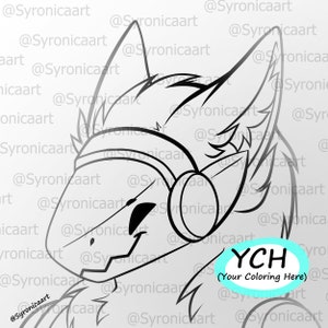 Furry Fursona Coloring Page: DIY Icon Base (.PSD File) - Etsy