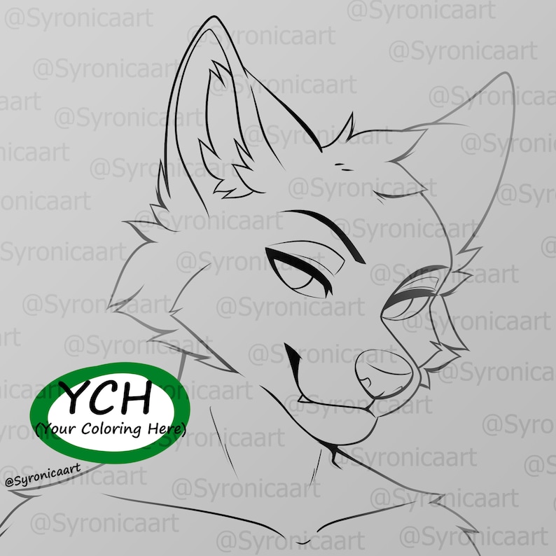 Fursona Smirk Pfp Icon Base Coloring Page Furry Digital - Etsy Ireland