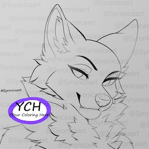 Furry Coloring Page: Fursona Smirk Icon Base (PSD File) - Etsy