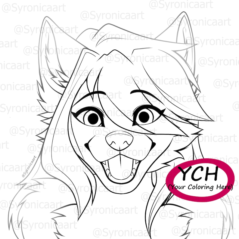Fem Fursona Pfp Icon Base Coloring Page Furry Digital Download - Etsy ...