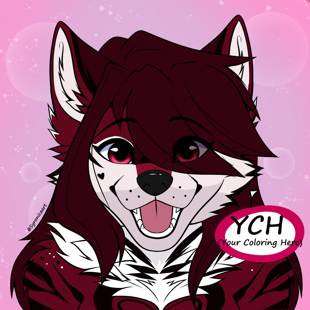 Fem Coloring Page Fursona Pfp Icon Base Furry Digital Download DIY YCH ...