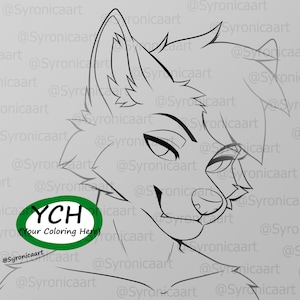 Fursona Coloring Page: Smirk PFP Icon Base (PSD File) - Etsy