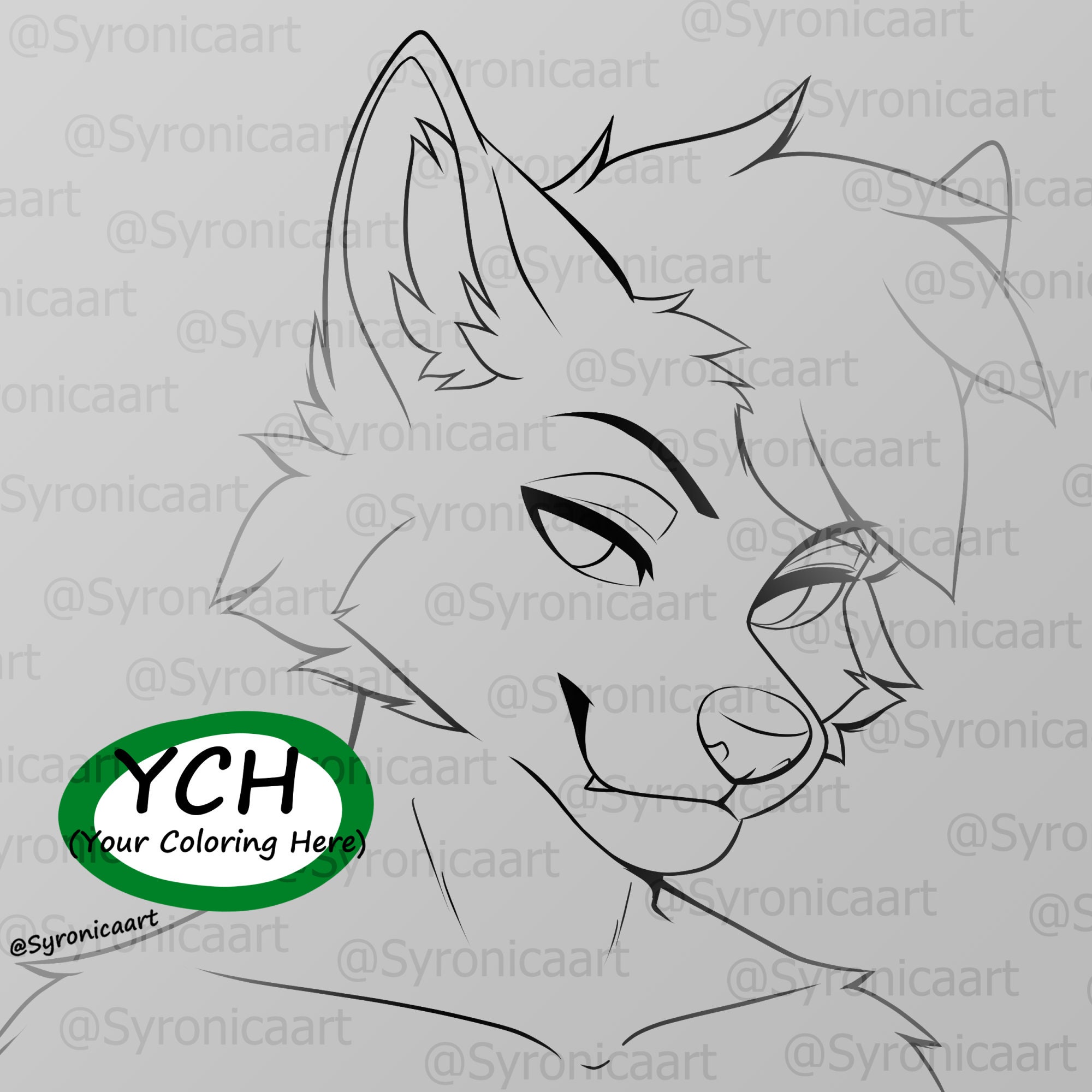 Fursona Coloring Page: Smirk PFP Icon Base (PSD File) - Etsy