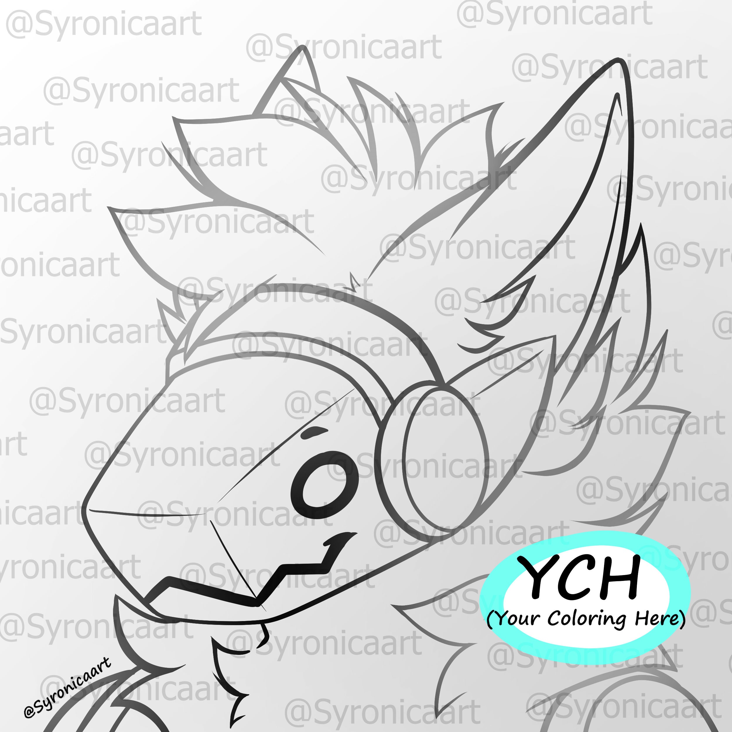 Furry Fursona Coloring Page: DIY Icon Base (.PSD File) - Etsy