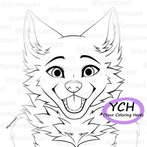 Fursona Coloring Page Pfp Icon Base Furry Digital Download DIY YCH .PSD ...